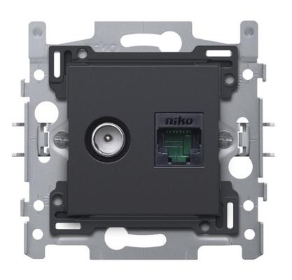 Stock Ath - NIKO PRISE COAX+RJ45 ANTHRACITE
